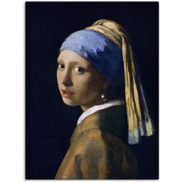 Wandbild Artland "Das Mädchen mit dem Perlenohrgehänge", schwarz (farbe bild(er): schwarz), B:30cm H:40cm, Canvas, Leinwand, Bilder, als Leinwandbild, Poster, Wandaufkleber in verschied. Größen