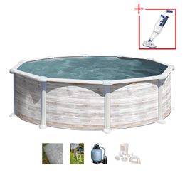 Rundpool GRE "Groenlandia inkl. Zubehör", beige (weiß), H:132cm Ø:480cm, Schwimmbecken, Höhe: 132 cm, in versch. Größen erhältlich