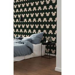 Kindertapete Komar "Disney Mickey Mouse Green Heads", grün,rosa, B:200 H:250, Vlies, Tapeten