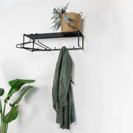 Garderobenleiste SPINDER DESIGN "CLINT 2", schwarz, B:70 H:19 T:29, Stahl, Garderobenhalter, Wandgarderobe aus Stahl im Skandinavischen Stil