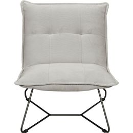 Sessel ED EXCITING DESIGN "Vico", beige, B:69cm H:76cm T:86cm, 92% Polyester, 8% Polyamid, Sessel, Lounge-Sessel Einzelsessel, mit Design-Gestell aus schwarzem Metall, in Cord