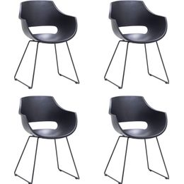 Schalenstuhl MCA furniture "Rockville", schwarz, B:60cm H:85cm T:54cm, 100% Kunsstoff, Stühle, 4er-Set, Kufe, Kunststoff, Belastbarkeit 120 kg, Sitzhöhe ca. 46 cm