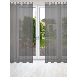 Gardine HEINE HOME, grau (anthrazit), B:135cm H:245cm, Polyester, Gardinen, Gardine