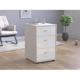 Nachtkonsole Wiemann "Rialto", weiß, B:40cm H:64cm T:43cm, Sideboards, in Boxspringhöhe, vormontiert