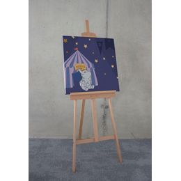 Leinwandbild Komar "Starry Night with Dumbo - Größe 60 x 60 cm", bunt (farbe rahmen: braun, farbe bild(er): bunt), B:60cm H:60cm T:2cm, Holz, Papier, Bilder, Keilrahmenbild mit Echtholzrahmen, Kinderzimmer
