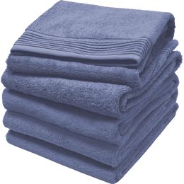 Handtuch Primera "Premium", blau (rauchblau), B:50cm L:100cm, Walkfrottier, Obermaterial: 100% Baumwolle, Handtücher, mit einer eleganten Chenille-Bordüre