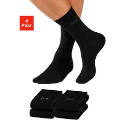 H.I.S. Socken H.I.S, Herren, Gr. 47-48, schwarz (4x schwarz), Baumwolle, Elasthan (LYCRA), Polyamid, unifarben, elastisch, Socken, mit druckfreiem Bündchen