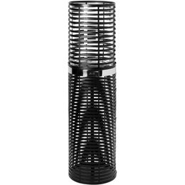 Windlicht Fink "MATERA", silber (schwarz, silberfarben), H:80cm Ø:22,5cm, Eisen, Glas, Kerzenhalter, Windlichtsäule aus Eisen, mit Glaszylinder, Höhe ca. 80 cm