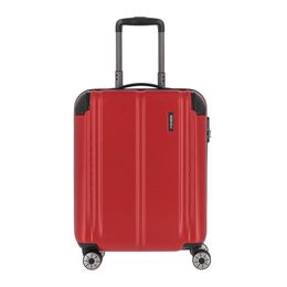 Hartschalen-Trolley Travelite "CITY, verschiedene Größen und Farben", Gr. B/H/T: 40 x 55 x 20 40, rot, ABS, matt, unifarben, Basic, Koffer, Reisegepäck Koffer Volumenerweiterung TSA-Schloss Volumenerweiterung