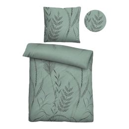 Bettwäsche Biberna "0840518", braun (fichte), B/L: 135cm x 200cm, 1 Stk., 1 Stk., Flanell, B/L: 80cm x 80cm, 2 Stk., Flanell, Obermaterial: 100% Baumwolle, Bettwäsche, kuschelig warm, samtweich, Melange, 100% Baumwolle, made in Germany
