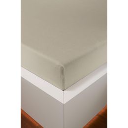 Spannbettlaken bellana "Mako-Jersey exclusiv in Gr. 90x200, 140x200 oder 180x200 cm", grau (kiesel), L:200cm, Mako-Jersey, Obermaterial: 100% Baumwolle, Bettlaken, aus Baumwolle, für Matratzen bis 25 cm Höhe, Bettlaken, Spannbetttuch