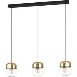 Eglo Hängeleuchte "MARYVILLA Pendellampe, Stahl und Glas, E27, IP20, Esstischlampe, Lampe", braun (schwarz, braun), H: 110cm, 1 Stk., Leuchten, Hängeleuchte, L87 x B17 x H110 cm, schwarz, brüniert, 3X40W exkl.