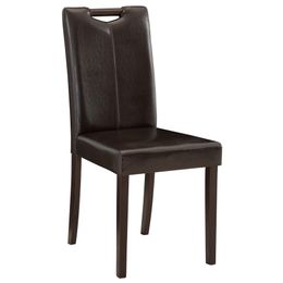 Esszimmerstuhl Home Affaire "Stuhlparade", braun (braun, dunkelbraun), B:43 H:92 T:57, Stühle, in zwei unterschiedlichen Bezugsqualitäten, Sitzhöhe 46 cm