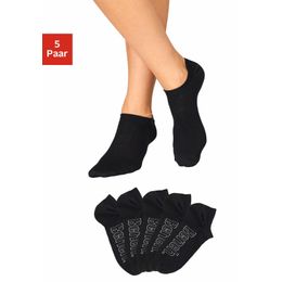 Sneakersocken Bench., Damen, Gr. 35-38, schwarz, Baumwolle, Elasthan, Polyamid, unifarben, elastisch, Socken, für modische Sneaker-Schuhe