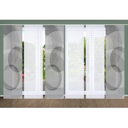 Schiebegardine HOME IN GREEN "AFONSO" Gr. 1, grau (anthrazit), B:60cm H:245cm, Polyester, Gardinen, SET DIGITALDRUCK,BAMBUSOPTIK RECYCELT