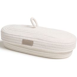 Möve Aufbewahrungskorb MÖVE "»Bohemian« Aufbewahrungskorb mit Deckel", beige (nature), B:32cm H:9cm T:14cm, Baumwolle, Polyester, Aufbewahrungsboxen