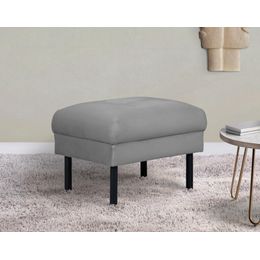 Hocker Home Affaire "Lillibeth Polsterhocker, Sitzhocker, Maße B/T/H: 64/50/48 cm", grau, B:64cm H:48cm T:50cm, 100% Polyester, Hocker, Fußhocker, passend zur Serie "Lillibeth", auch in Cord und Samtoptik