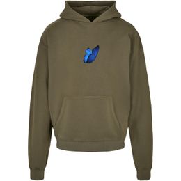 Sweatshirt MisterTee "MisterTee Unisex Le Papillon Heavy Oversize Hoody", Herren, Gr. XL, grün (olive), 100% Baumwolle, bedruckt, Sweatshirts