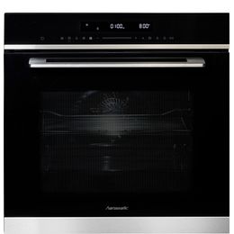 Hanseatic Backofen mit Mikrowelle "7NF30T0-E111E", silber (schwarz), B:59,5cm H:59,5cm T:56,5cm, Backöfen, Praktische Mikrowellen-Funktion: Für schnelles Aufwärmen