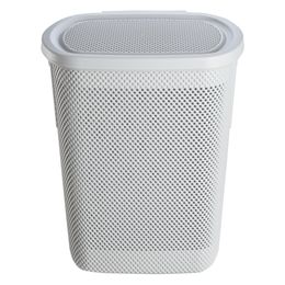 Wäschebox keeeper "arne, Wäschetonne, 47,5 x 36 x 57,5 cm, 58 l", grau (nordic grau), B:36cm H:57,5cm T:47,5cm, Kunststoff, Wäschesammler, luftdurchlässiges Dekor