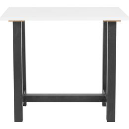 Mäusbacher Bartisch MÄUSBACHER, weiß (schwarzstahl, weiß matt lack, schwarzstahl), B:120cm H:105cm T:70cm, Tische, Bartisch, Gestell in U-Form (Breite 120, 140 oder 160 cm)