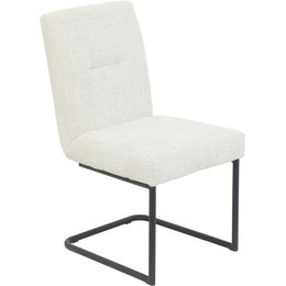Freischwinger Hela "CLEO", beige (creme, schwarz, schwarz), B:51,5cm H:92,5cm T:65cm, 100% Polyester, Stühle, Komfortsitz mit Federkorb