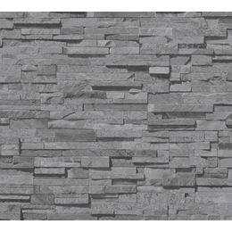 Livingwalls Vliestapete LIVING WALLS "Metropolitan Stories. Travel Styles. Steintapete", grau, B:0,53 H:0,01 L:10,05, Vinyl, Vlies, Tapeten, Tapete Steinoptik Steinwand 3D-Effekt Designtapete Hochwertig Tapeten
