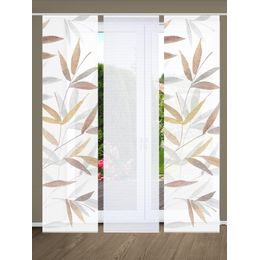 Schiebegardine HOME IN GREEN "RANDOW" Gr. 1, bunt, B:60cm H:245cm, Polyester, Gardinen, SET DIGITALDRUCK,BAMBUSOPTIK RECYCELT
