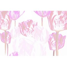 Fototapete ARCHITECTS PAPER "Atelier 47 Tulip Artwork 1", rosa (rosa, weiß, creme), B:4m L:2,7m, Vlies, Tapeten, Vlies, Wand, Schräge, Decke