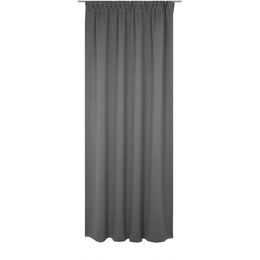 Vorhang WIRTH "Newbury", grau, B:130cm H:145cm, Baumwolle, Polyester, Gardinen, nach Ma&szlig;