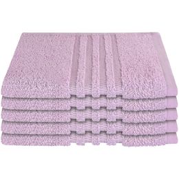 Gästehandtücher Schiesser "Milano aus 100% Baumwolle mit eleganter Bordüre in Hoch-Tief-Optik", rosa, B:30cm L:50cm, Frottier, Frottier, Handtücher, Made in Green