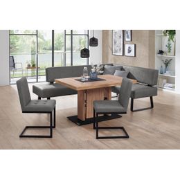 K+w Komfort & Wohnen Essgruppe K+W KOMFORT & WOHNEN "Spider II", grau (grau,), H:88cm T:50cm, Sitzmöbel-Sets, langer Schenkel wahweise in 2 Breiten, 2 Freischwinger, 1 Tisch