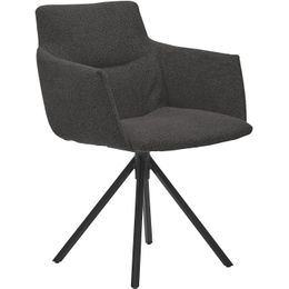 Polsterstuhl Musterring "JustB SP500", grau (anthrazit), 1 Stk., Flachgewebe, nicht drehbar, Stühle, mit Armlehne, wahlweise mit Drehfunktion, Stativgestell in schwarz