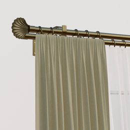 Gardinenstange Indeko "Volterra", gold (altmessingfarben), L:250cm Ø:16mm, Eisen, Gardinenstangen