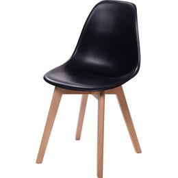 Stapelstuhl Essentials "Keeve", schwarz (holzfarben, schwarz), B:47cm H:83cm T:53cm, Stühle, schwarz, ohne Armlehne