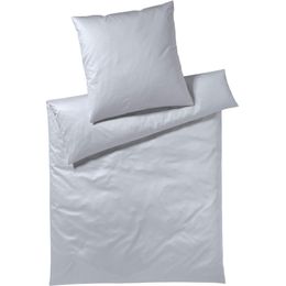 Bettwäsche Yes For Bed "Pure & Simple Uni in Gr. 135x200, 155x220 oder 200x200 cm", grau, B/L: 155cm x 220cm, 1 Stk., 1 Stk., Mako-Satin, B/L: 80cm x 80cm, 2 Stk., Mako-Satin, Obermaterial: 100% Baumwolle, Bettwäsche, Bettwäsche aus Baumwolle, zeitlose Bettwäsche mit seidigem Glanz