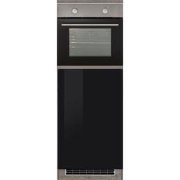 Backofen/Kühlumbauschrank KOCHSTATION "KS-Virginia", schwarz (schwarz hochglanz), B:60cm H:165cm T:60cm, Holzwerkstoff, MDF, Schränke, Backofenumbauschrank Hochschrank Kühlschrankumbauschrank, 60 cm breit