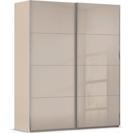 Schwebetürenschrank Rauch "Kleiderschrank Schrank Garderobe Schlafzimmerschrank SCALE-FYRA", beige (fango, glas fango, griffleisten chrom), B:181cm H:223cm T:67cm, Holzwerkstoff, Schränke, edle viergeteilte Türen mit Glas-Front viele Farben MADE IN GERMANY