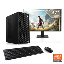 CSL PC-Komplettsystem "Mystic V24118", Energieeffizienz: E (A-G), schwarz, Microsoft Windows 11 Home (64 Bit), 16 GB RAM 1.000 GB SSD, Computer_Komplettsysteme