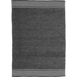 Teppich CarpetFine "Frida 205", schwarz, B:160cm H:7mm L:230cm, Polyester, Teppiche, Teppich, Wendeteppich, 100% recyceltem Material (PET), Flachgewebe, Sisal Optik