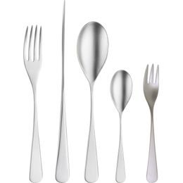 Pinti Inox Besteck-Set PINTINOX "Audrey Mystique", silber (silberfarben), 30, Edelstahl 18/10, Essbesteck-Sets, Optik sandgestrahlt, Made in Italy