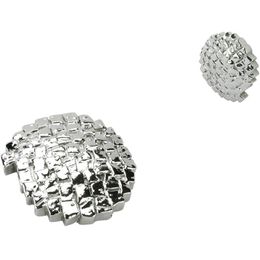 Dekomagnet Liedeco "Steinoptik", silber (silberfarben), &Oslash;:6,5cm, Materialmix, Gardinenbefestigungen, f&uuml;r metallische Fl&auml;chen