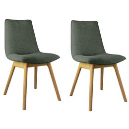 Esszimmerstuhl Andas "Ramon", grün (grün storm 39, eiche natur), B:45cm H:91cm T:57cm, Massivholz, Polyester, Sperrholz, Stühle, mit Massivholzbeinen, verschiedene Stoffe