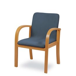 Esszimmersessel Home Affaire "LINA707", buche natur, jeans, B:60cm H:85cm T:50cm, 100% Polyester, Sessel, Extra-confort, Fleckenabweisendes Gewebe, Massivholz