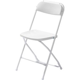Klappstuhl Essentials "Budget", weiß, B:43cm H:80cm T:49cm, Stahl, Stühle, weiß/weiß