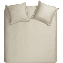 Bettwäsche Cinderella "Plain Sundays", beige (sand), B/L: 200cm x 200cm, 1 Stk., 2 Stk., Satin, B/L: 80cm x 80cm & 80cm x 80cm, 3 Stk., Satin, Obermaterial: 100% Baumwolle, Bettwäsche, mit Stehsaum