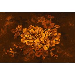 Fototapete ARCHITECTS PAPER "Atelier 47 Flowers Artwork 2", bunt (rot, hellorange), B:4m L:2,7m, Vlies, Tapeten, Fototapete Blumen Vintage Flowers