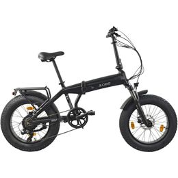 E-Bike Llobe "E-Falt-Fatbike 20" Robust Pro" Gr. 38, schwarz (schwarz, schwarz), Elektrofahrräder, 38cm, 20 Zoll (50,80cm), Topseller