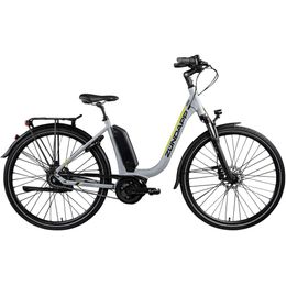 Zündapp E-Bike ZÜNDAPP "X300" Gr. 51, silber (silber, gelb, schwarz), Elektrofahrräder, 51cm, 27,5 Zoll (69,85cm), Pedelec, Elektrofahrrad für Damen u. Herren