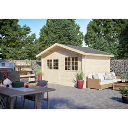 Gartenhaus Kiehn-Holz "Gipsberg 1", beige (naturbelassen), Fußboden im Gartenhaus, Dachfolie, Holzwerkstoff, Gartenhäuser